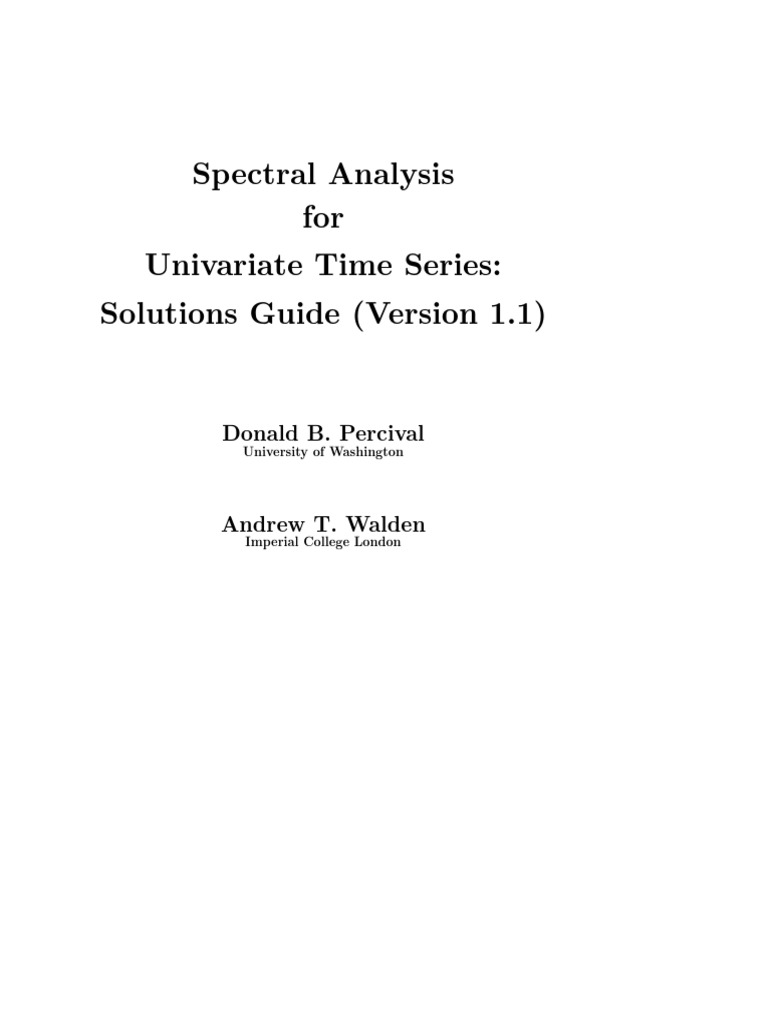 Sanet - ST Spectral Analysis For Univariate Time Series (Instructor Solution Manual, Solutions ...