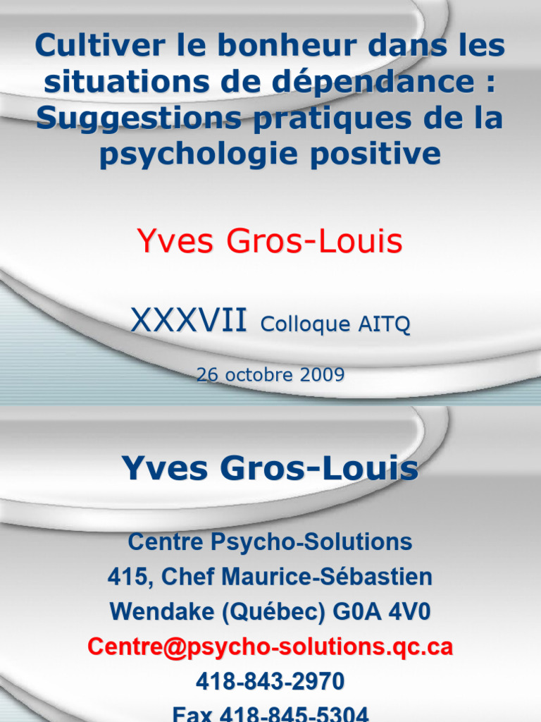 Bonheur AITQ 09 | PDF | Psychologie positive | Reconnaissance