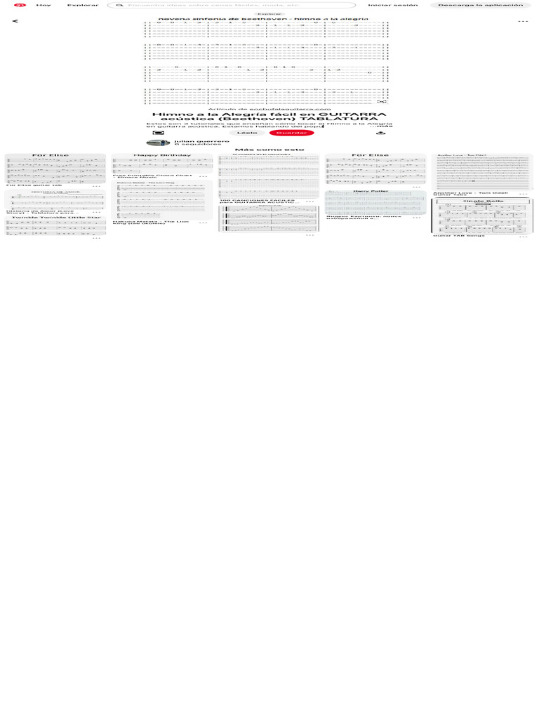 Partituras para Guitarra Faciles Con Numeros - Cerca Amb Google Partitura para Guitarra ...