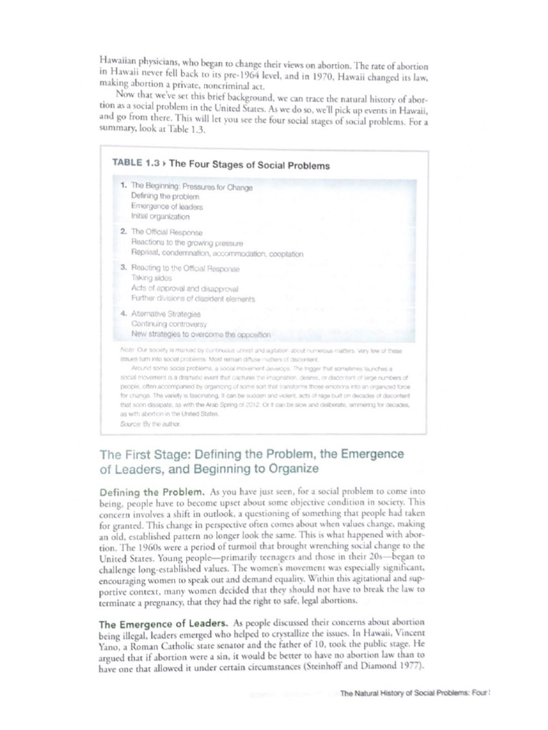 Social Problems - Four Stages - Chap 1 | PDF