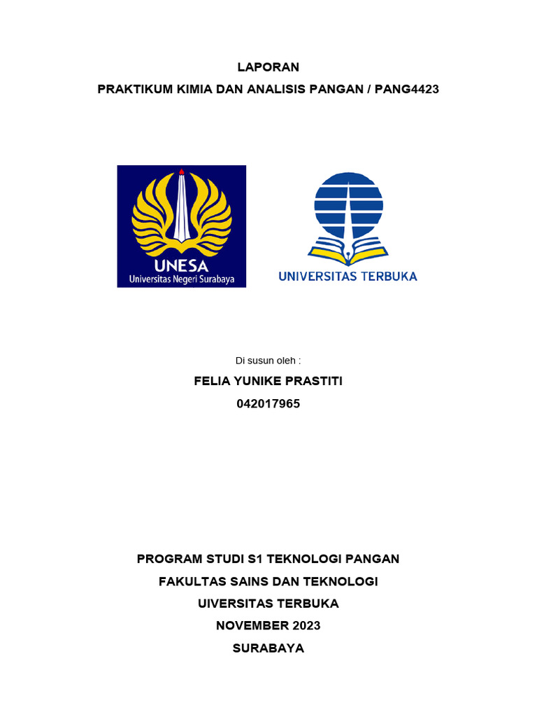 Laporan Praktikum Kimia & Analisis Pagan | PDF
