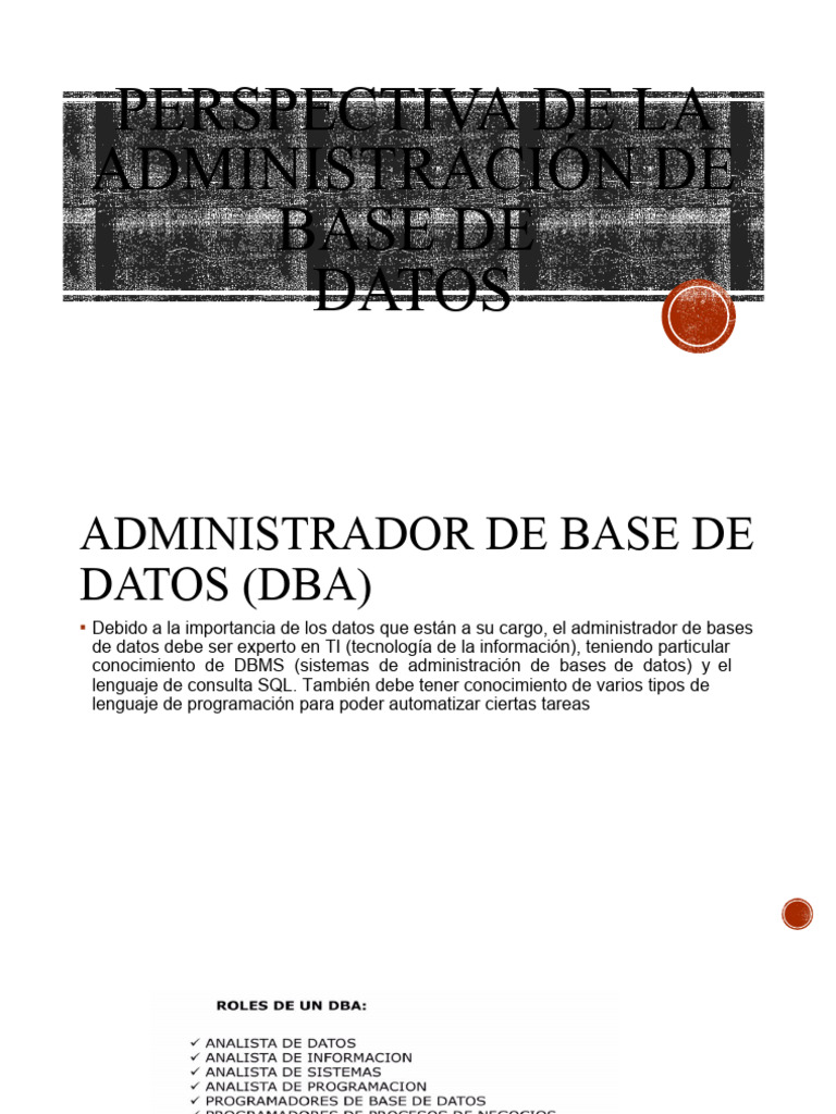 Perspectiva de La Administración de Base 4 | PDF | SQL | Bases de datos