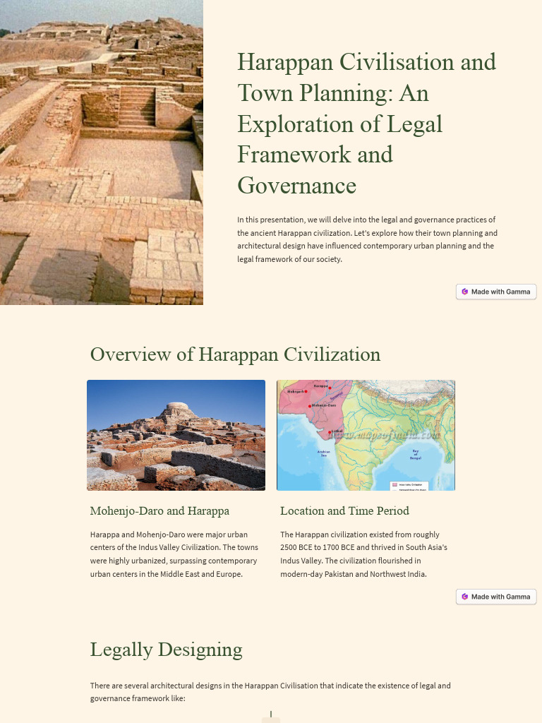 Harappan Civilisation and Town Planning An Exploration of Legal ...