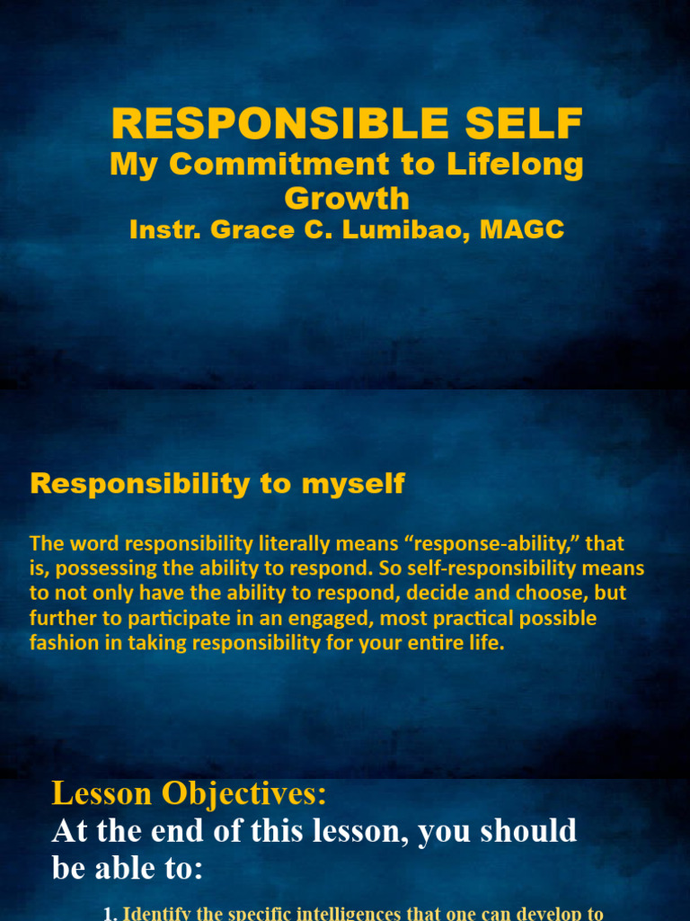 Week 13. Self Concept and Responsible Self NEW | PDF | Emotional ...