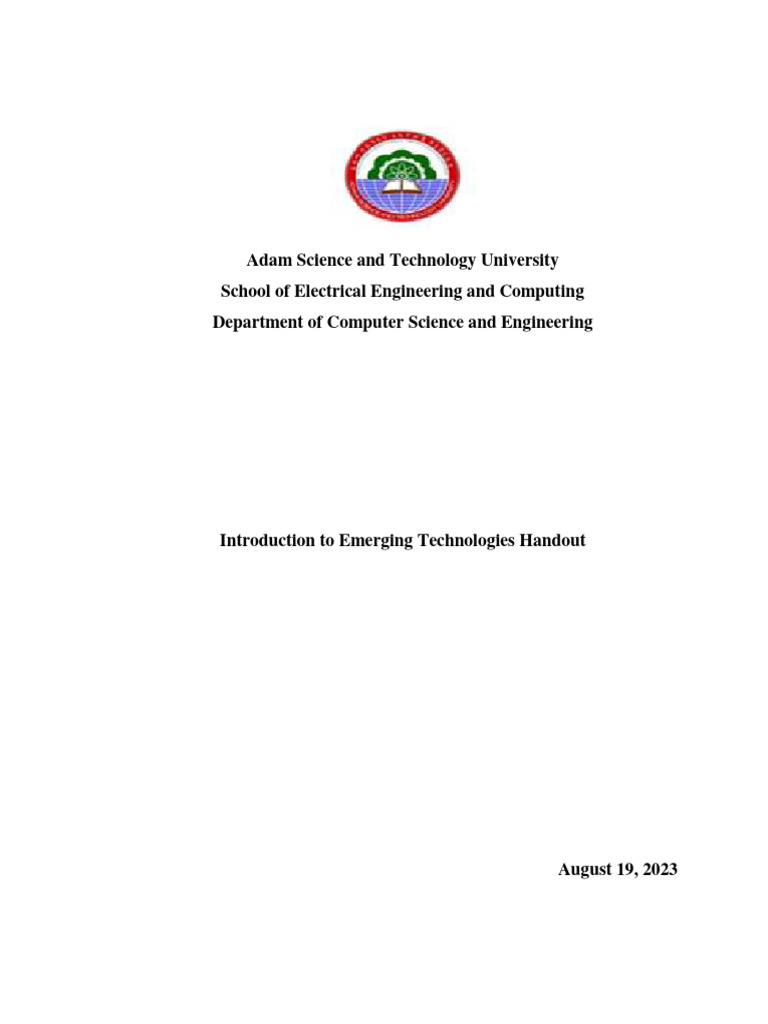 Introduction to Emerging Technologies | PDF | Artificial Intelligence ...