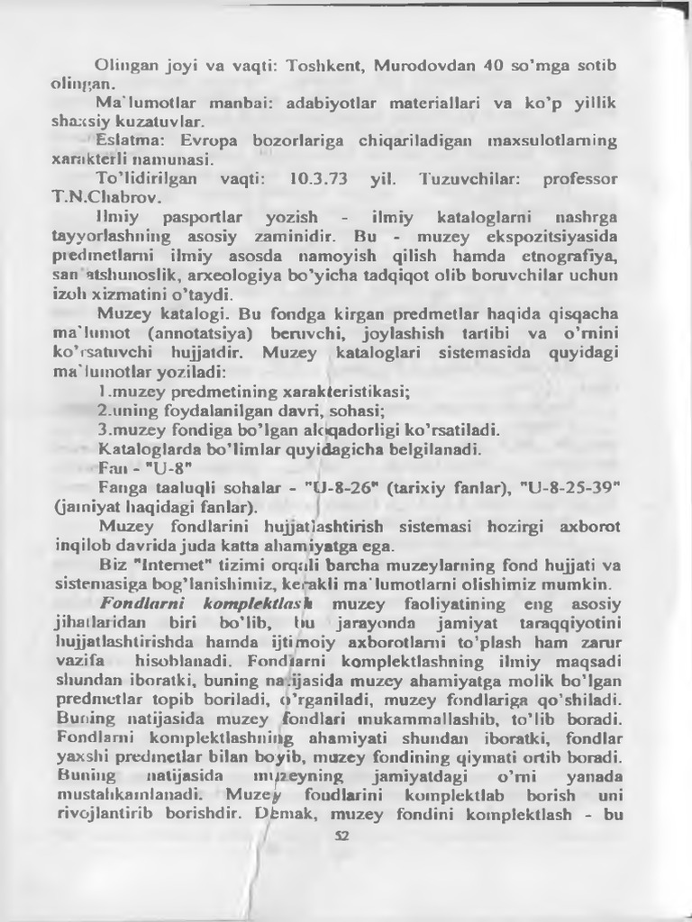 Boltayev B.muzeyshunoslik | PDF