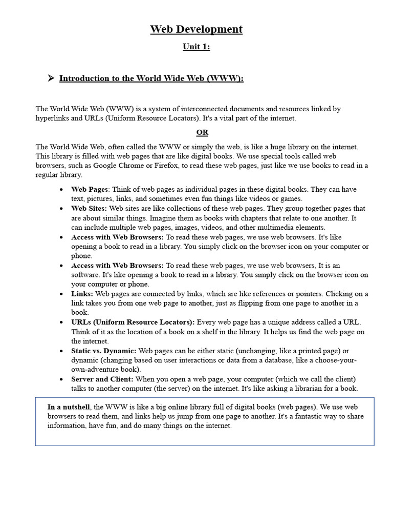 Web Development | PDF | World Wide Web | Internet & Web