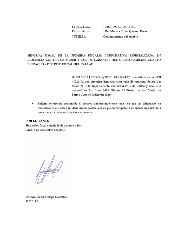 Consentimiento Lucero | PDF