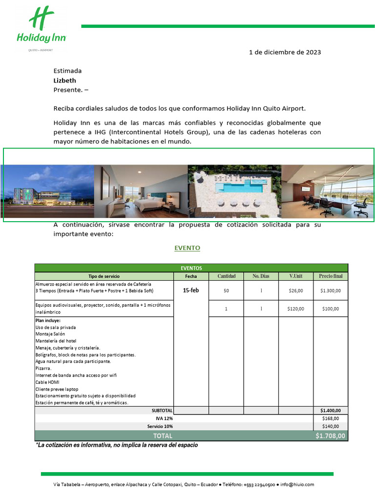 15 Febrero Holiday Inn | PDF | Hotel