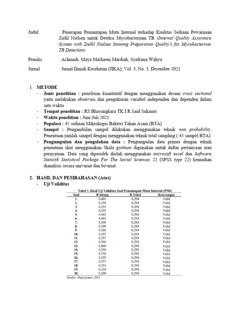 Metode Dan Hasil (Atas) | PDF | Kesehatan Holistik | Sains & Matematika