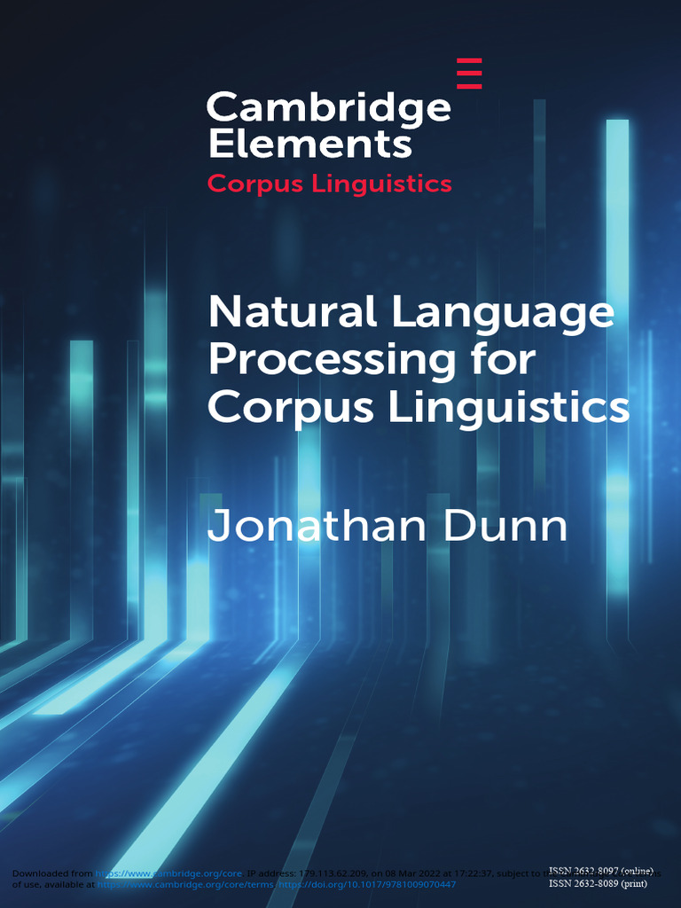 Jonathan Dunn - Natural Language Processing For Corpus Linguistics (2022, Cambridge) - Libgen ...