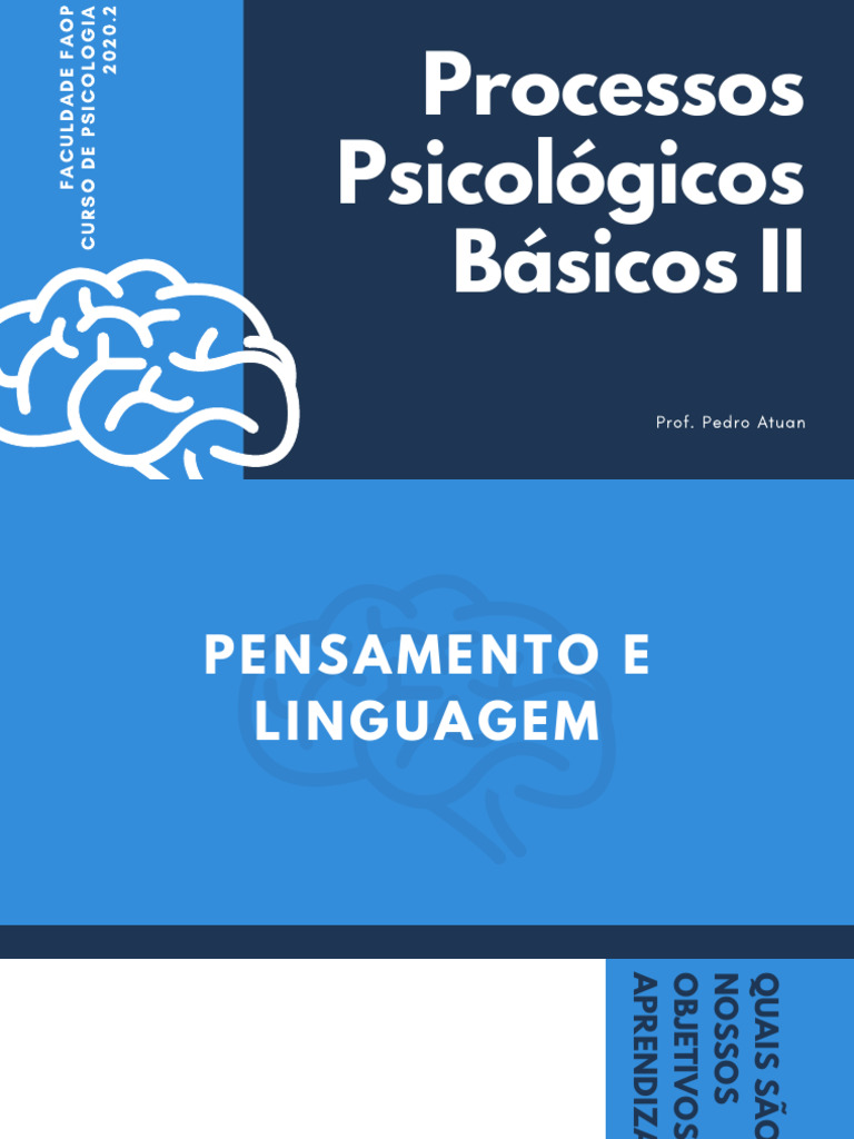 Aula - PPB II - 03.09.20 | PDF | Pensamento | Inteligência