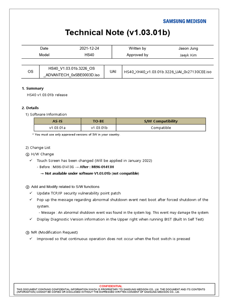 HS40 XH40 v1.03.01b Technical Note Eng | PDF | Proprietary Software ...