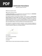 Certificado Psicologico Mascota de Apoyo Emocional | PDF | Relaciones personales, crianza y ...
