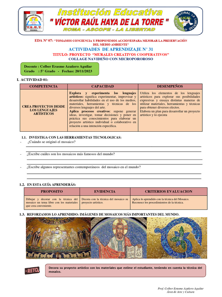 Act. #31° 5° Grado | PDF | Mosaico | Comunicación humana