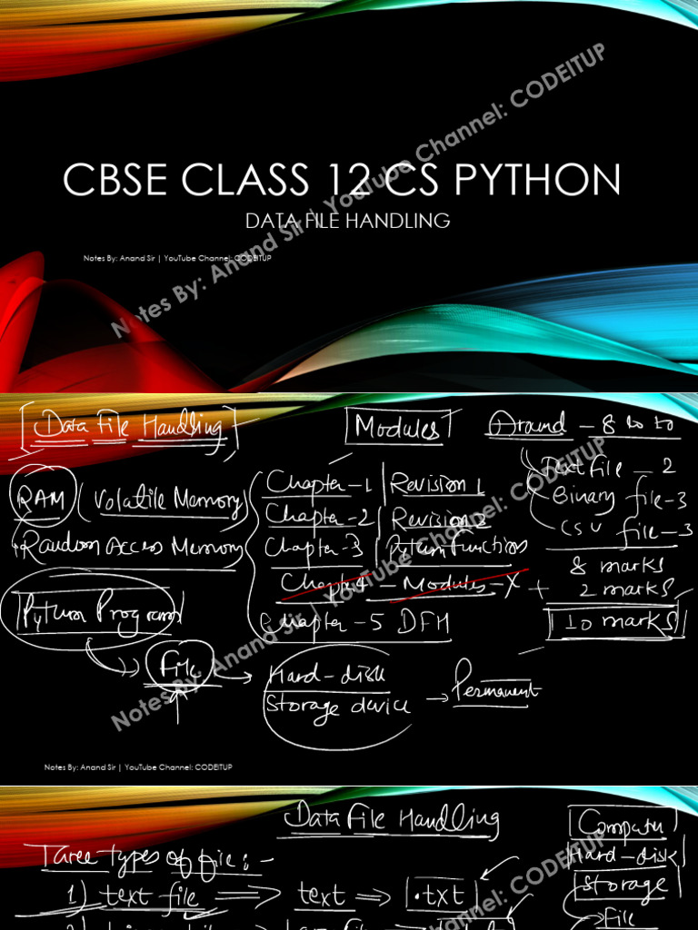 Python Data File Handling Part 01 | PDF | Text File | Text