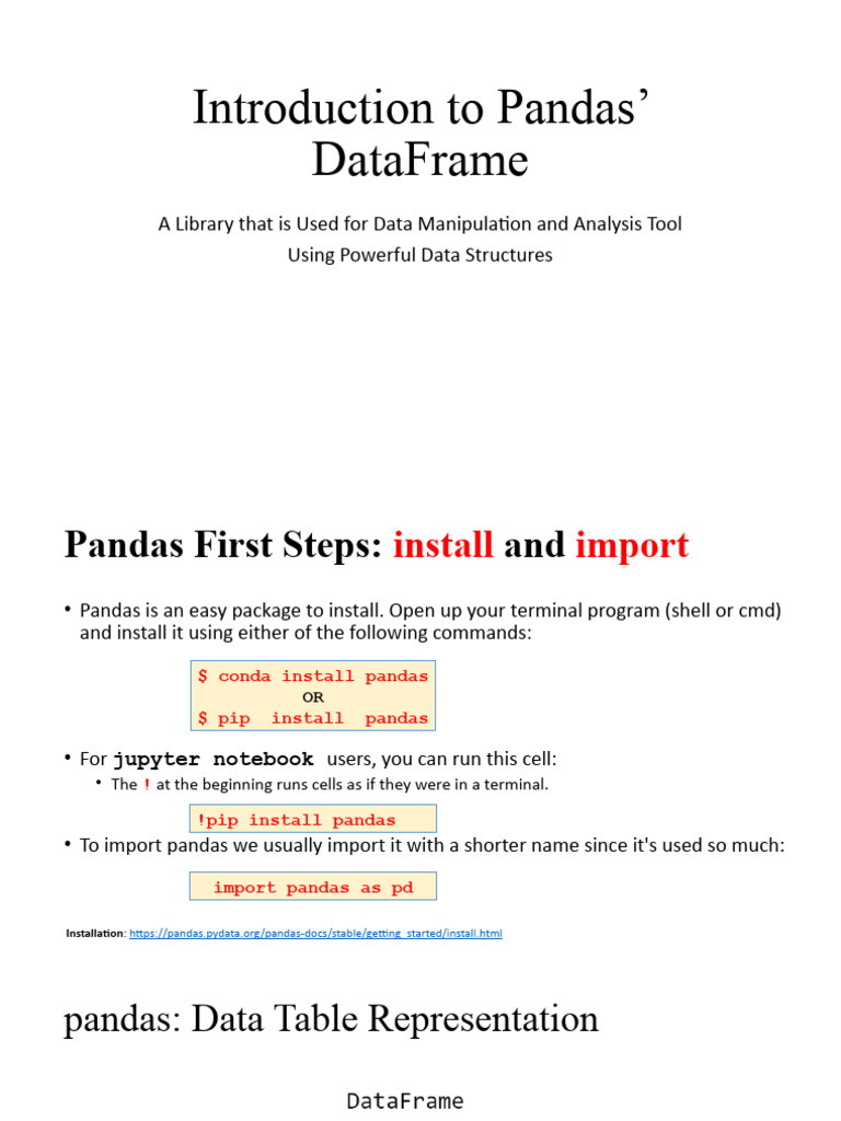 Pandas | PDF | Parameter (Computer Programming) | Data Pandas | PDF | Parameter (Computer Programming) | Data
