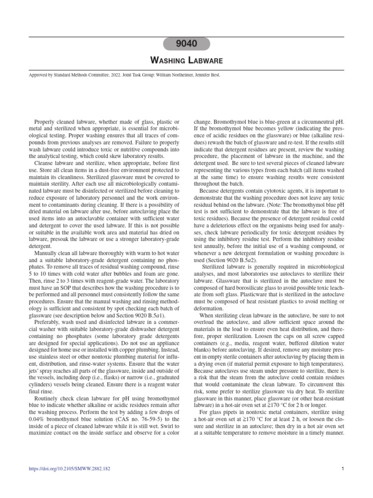 smww.9040 2023 | PDF | Sterilization (Microbiology) | Chemistry