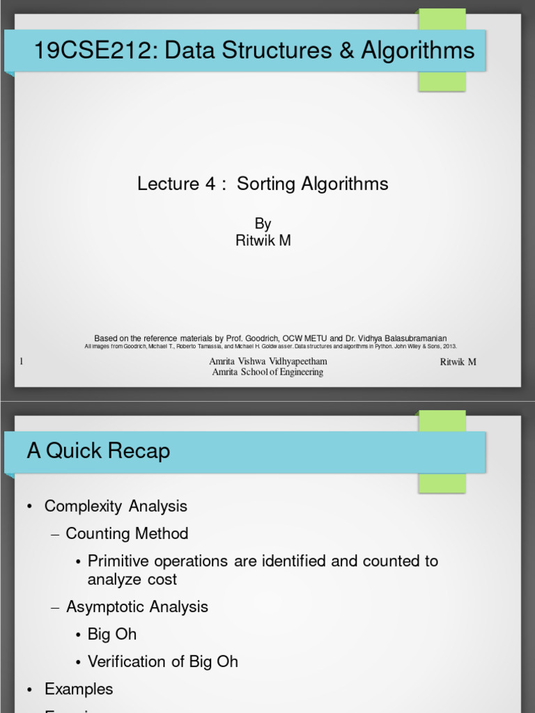 Lecture 04 - Sorting Algorithms | PDF | Theoretical Computer Science ... Lecture 04 - Sorting Algorithms | PDF | Theoretical Computer Science ...