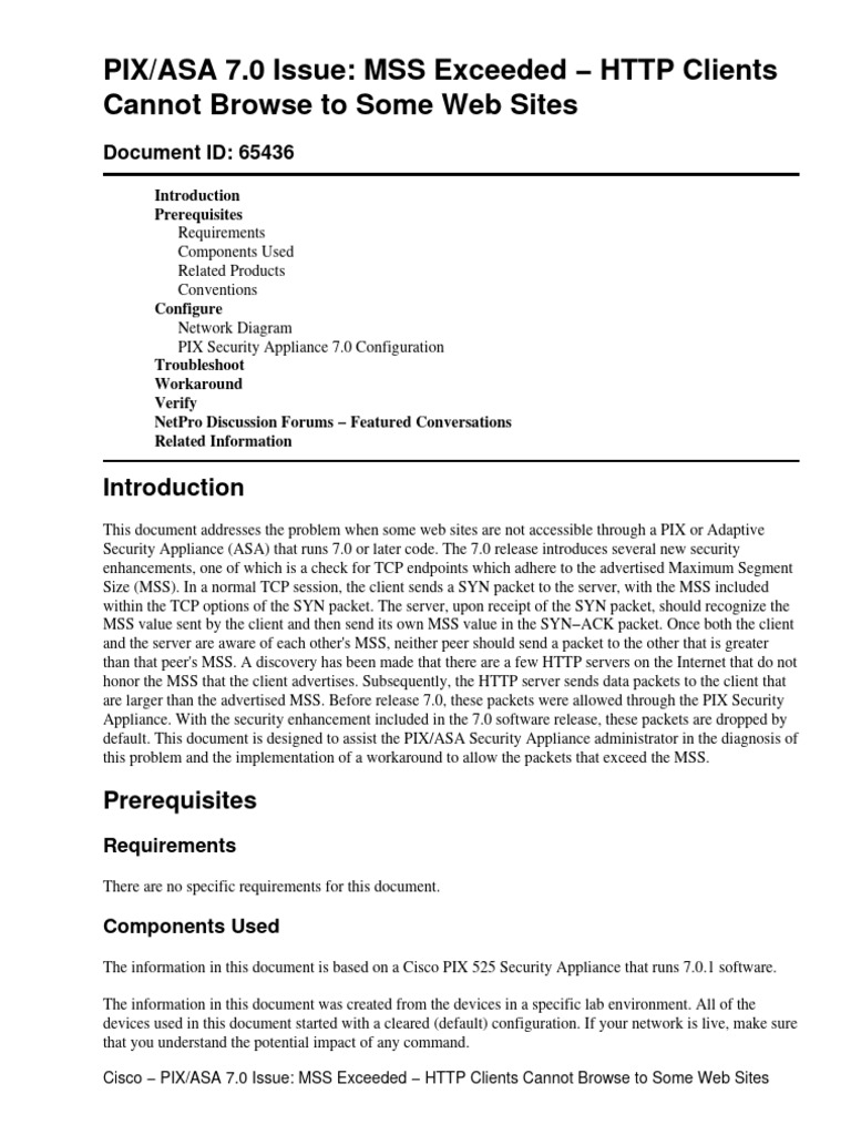 Pix Asa 70 Browse | PDF | Transmission Control Protocol | Networking