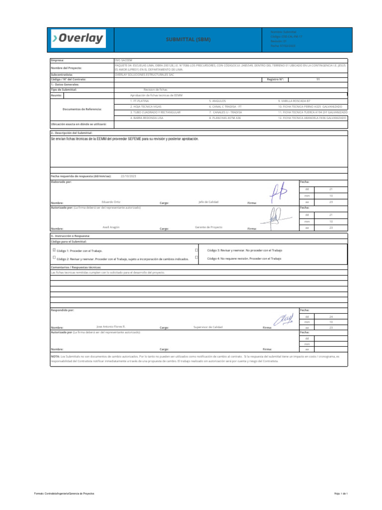 Submittal 011.rev.00 | PDF