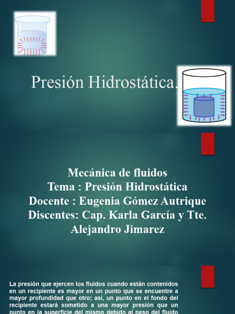 Cálculo de la Presión Hidrostática | PDF | Presión | Líquidos