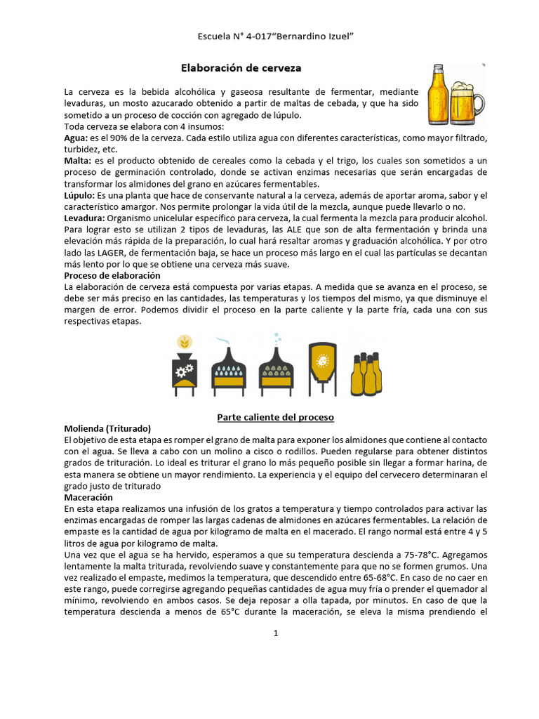 Guia de Elaboración de Cerveza | PDF | Cerveza | Fabricación de cerveza