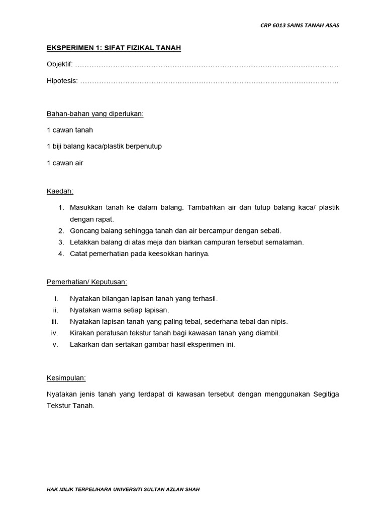 Eksperimen Tanah | PDF