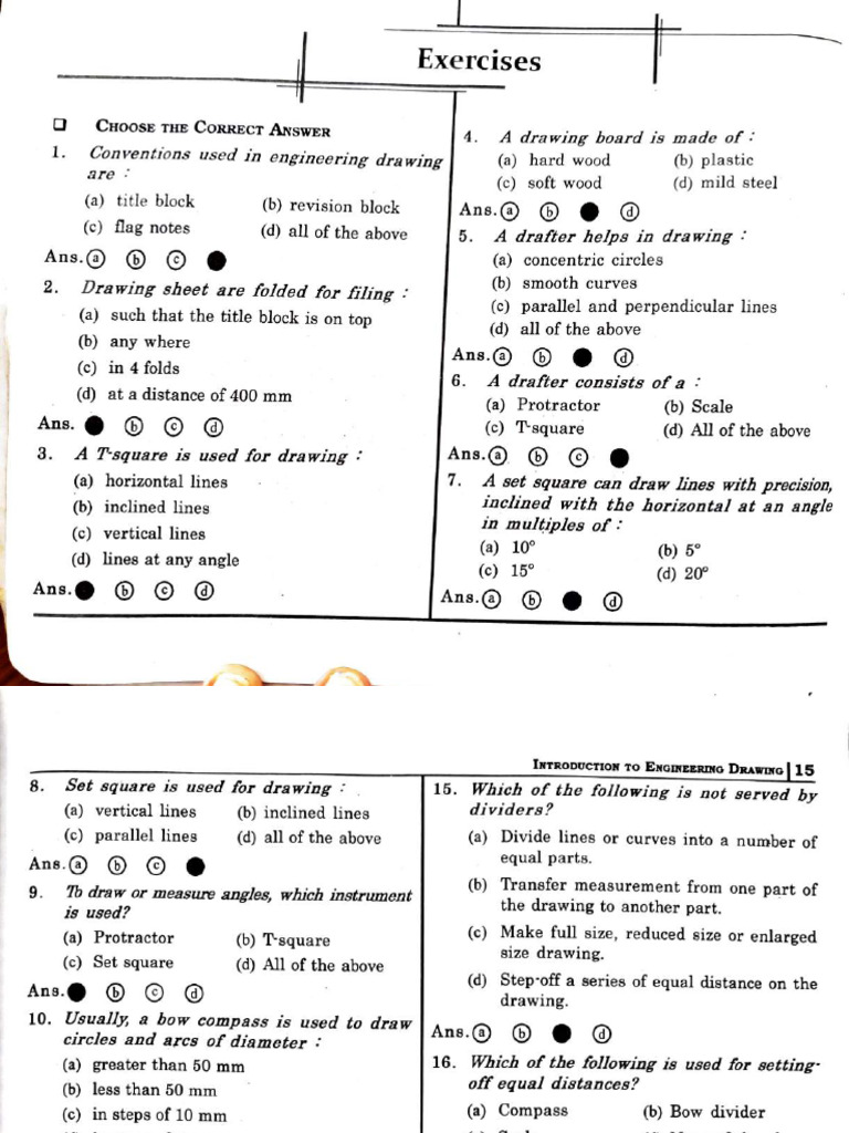 Engg. Drawing MCQ-compressed | PDF