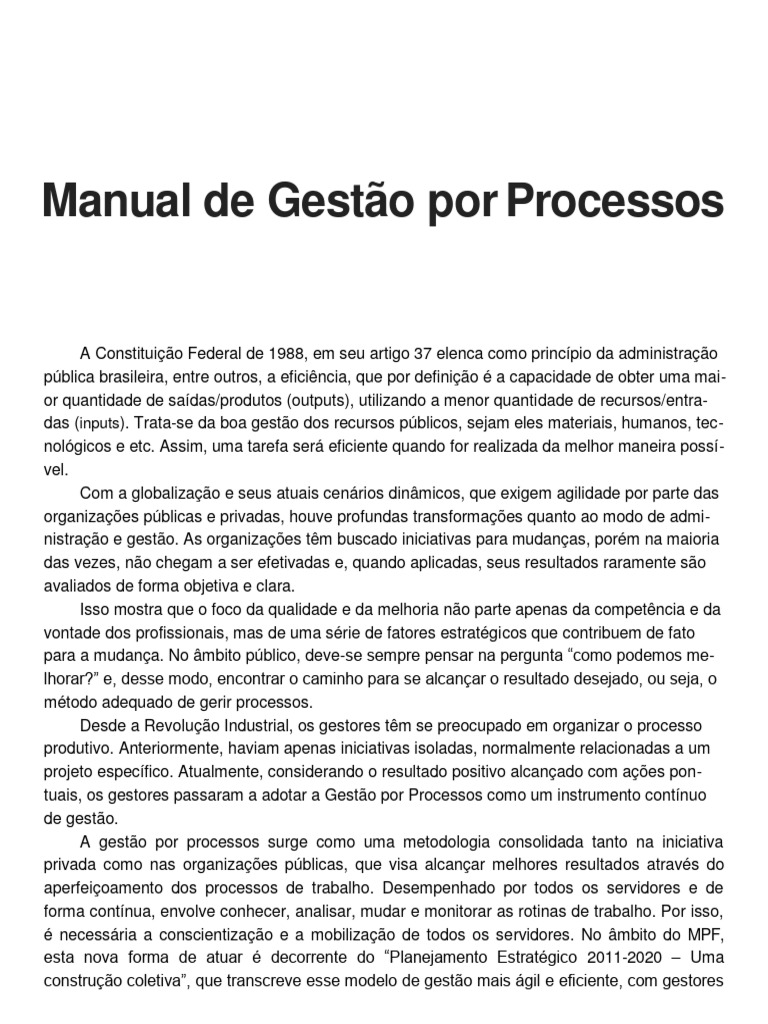 Manual de Gestão Por Processos | PDF | Governança | Seis Sigma