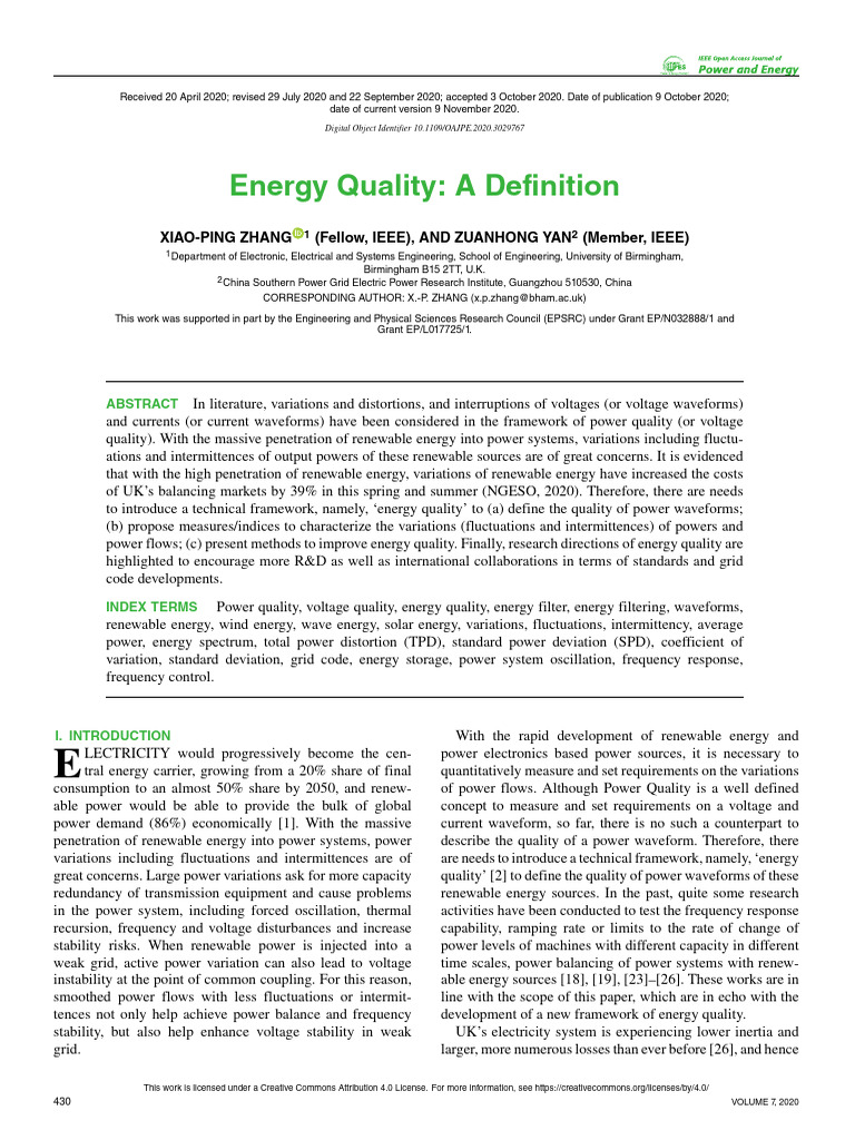 Energy Quality A Definition | PDF | Electrical Grid | Spectral Density