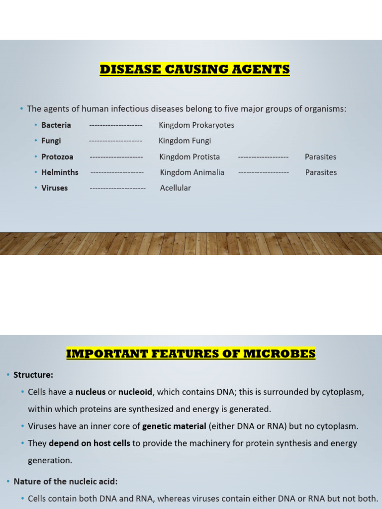 Disease Causing Agents: The Agents of Human Infectious Diseases Belong To Five Major Groups of ...