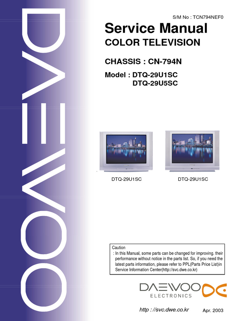 Daewoo DTQ 29u1sc | Download Free PDF | Resistor | Vacuum Tube