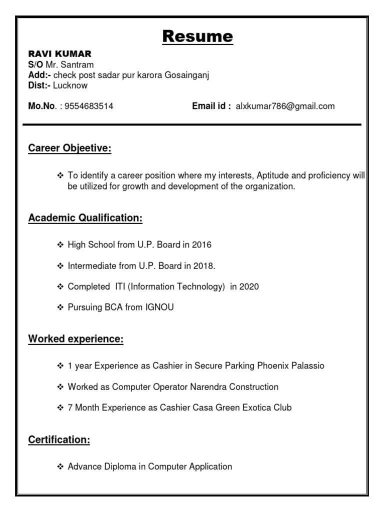 Resume Ravi | PDF