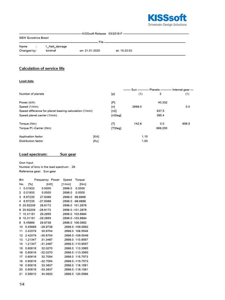 Calculation of Service Life: Load Data | PDF | Fatigue (Material) | Materials