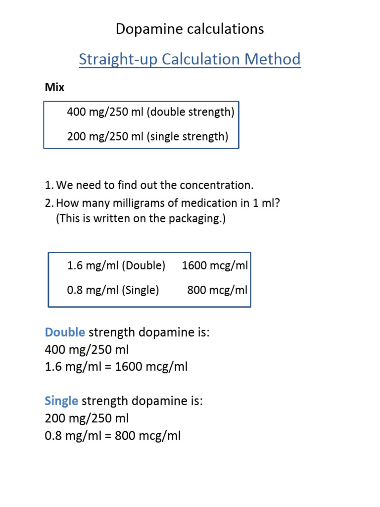 Different Ways To Calculate Dopamine - V3 | PDF