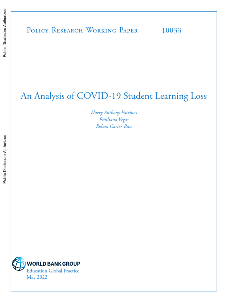 An Analysis of COVID-19 Student Learning Loss (Patrinos, 2022) | PDF ...