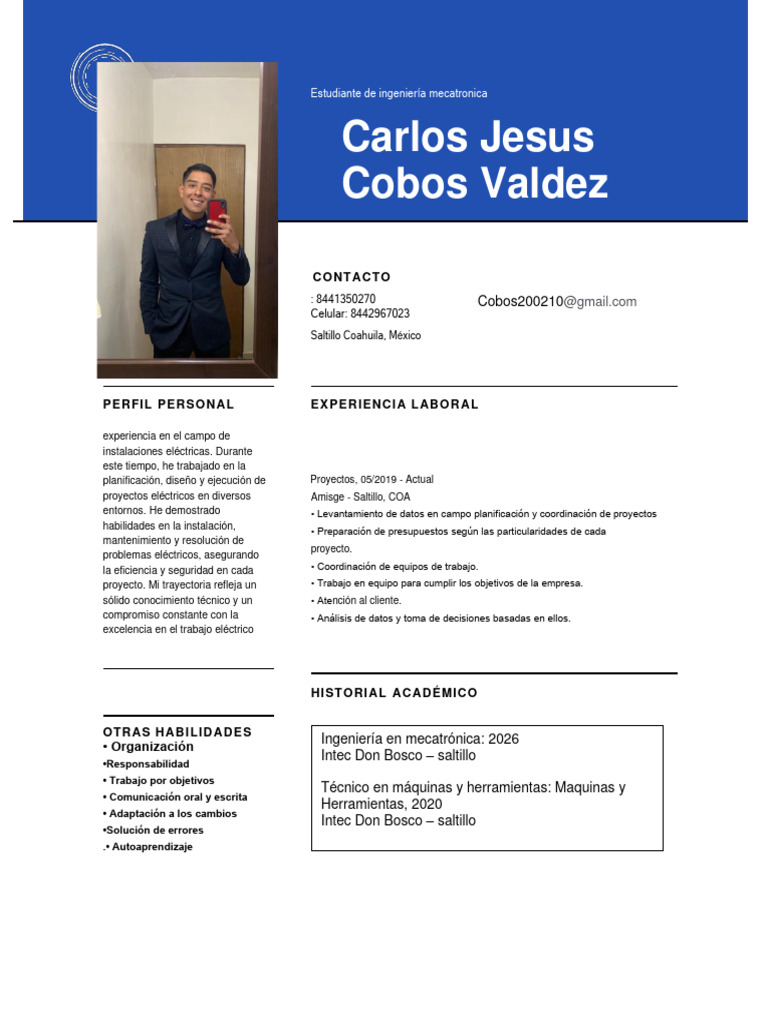 Estudiante de Mecatrónica en Intec Don Bosco | PDF | Tecnología