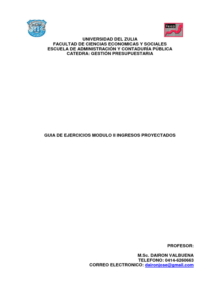 Modulo II Proyeccion de Ingresos Guia de Ejercicios PRACTICO | PDF | Presupuesto | Economias