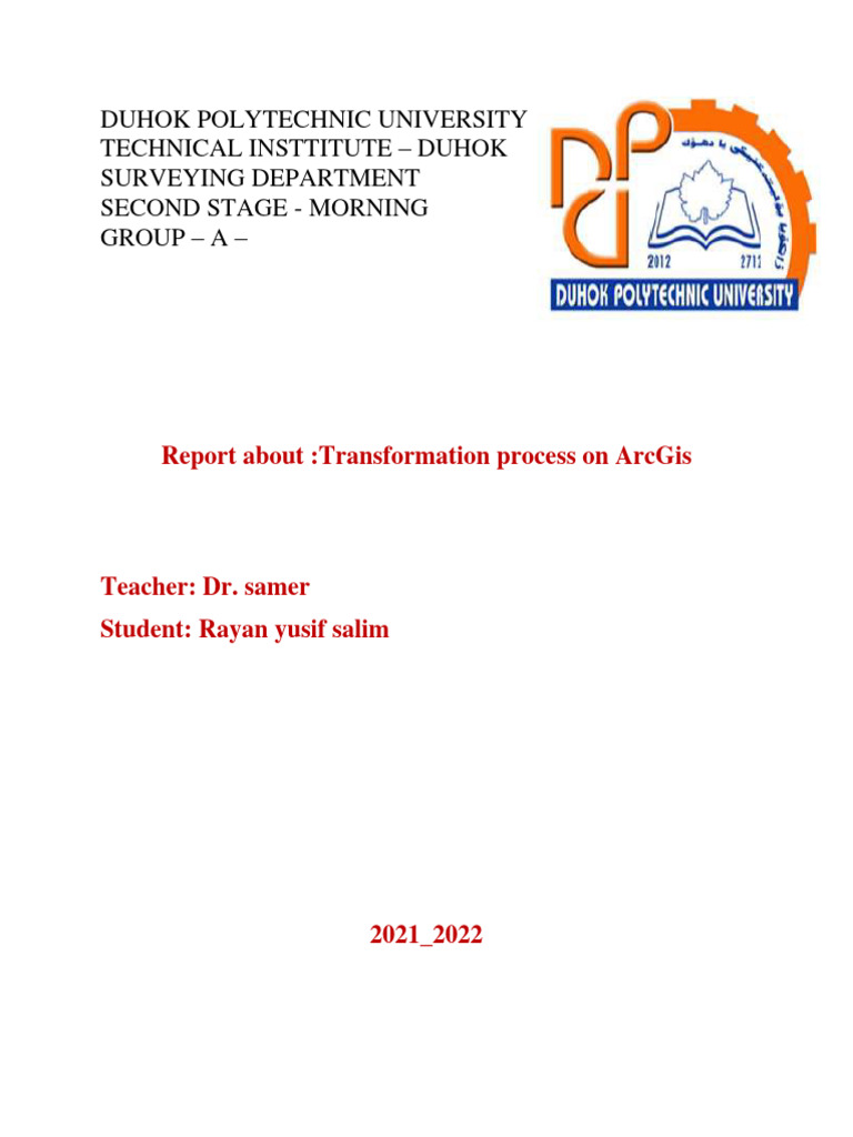 Duhok Polytechnic University | PDF | Geographic Data And Information ...