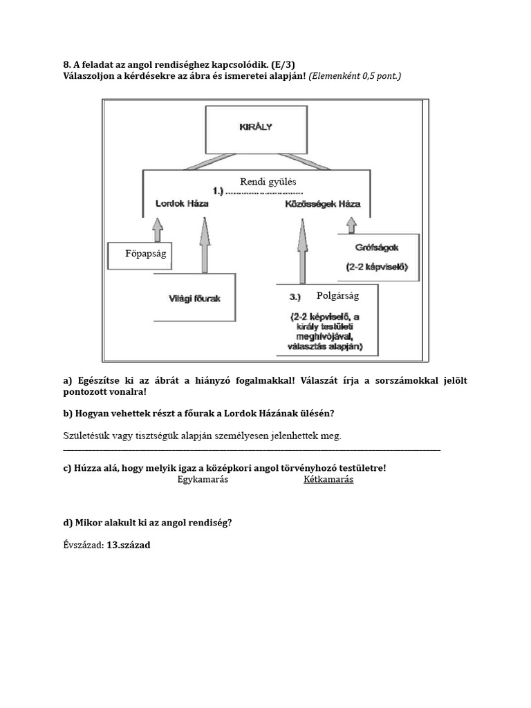 Rendiség Feladatlap | PDF