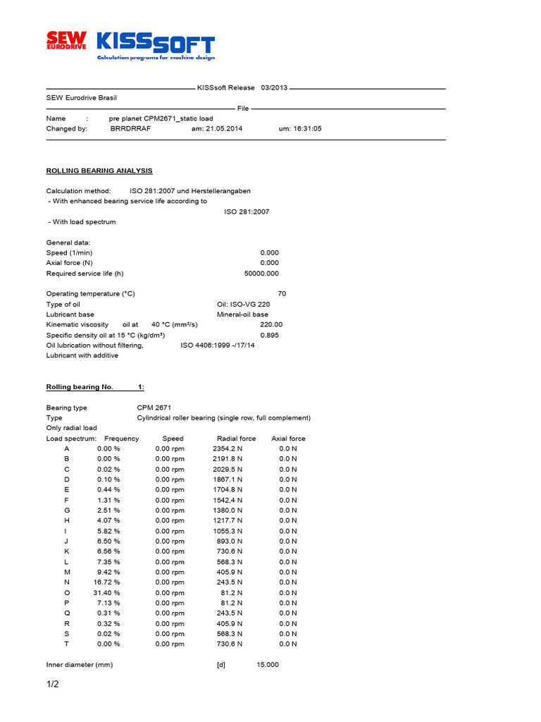 Rolling Bearing Analysis Report | PDF | Bearing (Mechanical ...