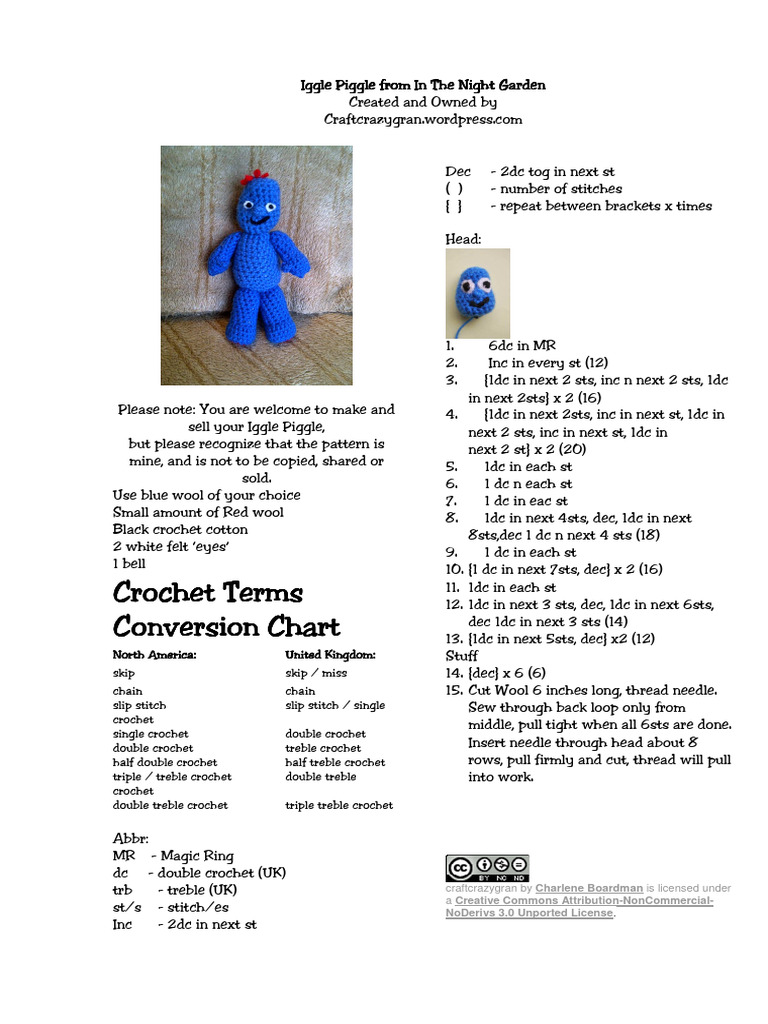 Iggle Piggle Crochet Pattern Guide | PDF | Crochet | Yarn