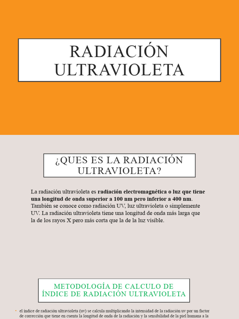 Radiación Ultravioleta: Índice y Recomendaciones | PDF | Ultravioleta ...