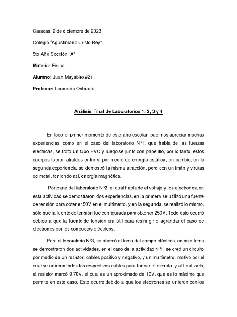 Mayabiro Juan #21 Análisis Final Física 1er Lapso 5to A | PDF ... Mayabiro Juan #21 Análisis Final Física 1er Lapso 5to A | PDF ...