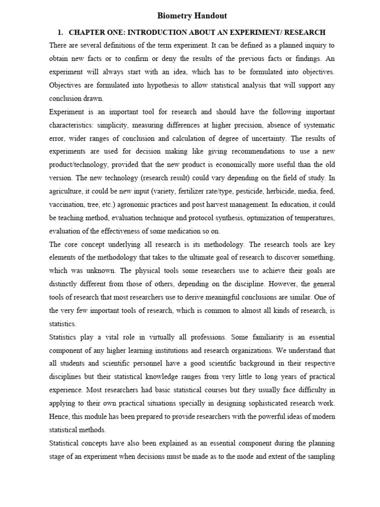 Biometry Note | PDF | Statistics | Analysis Of Variance