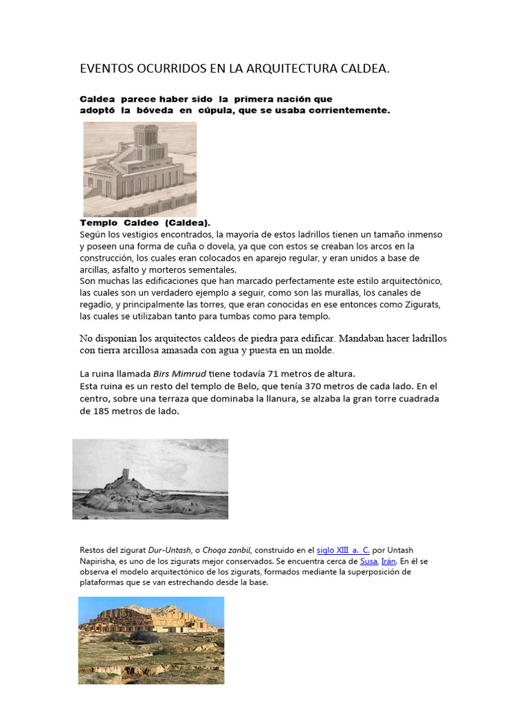 Eventos Ocurridos en La Arquitectura Caldea | PDF | Ciencias sociales ...
