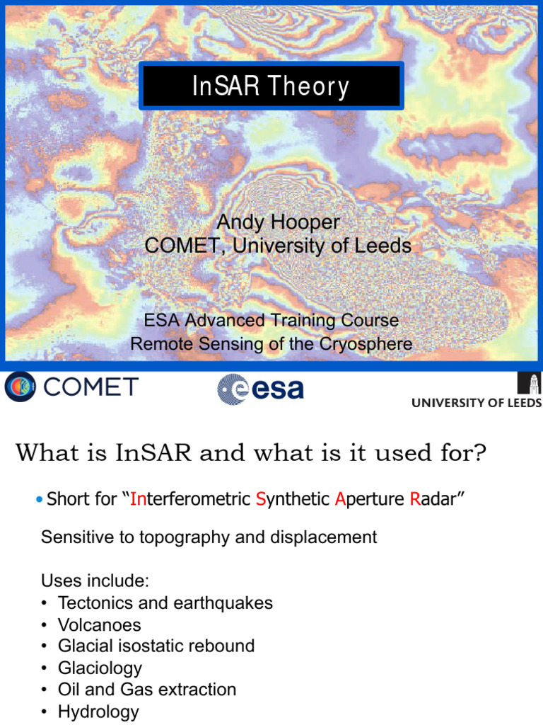 000 2016 Cryosphere 2 Hooper InSAR-Theory | PDF | Electromagnetic ...