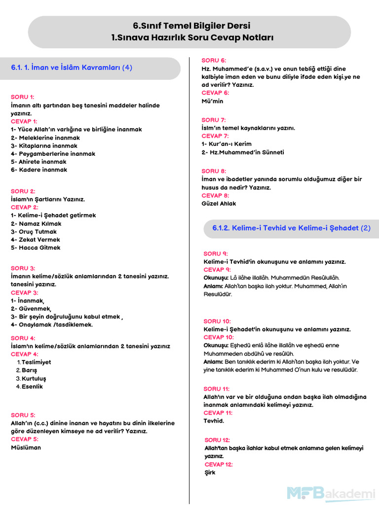 61 TDB 1.sinav Genel | PDF