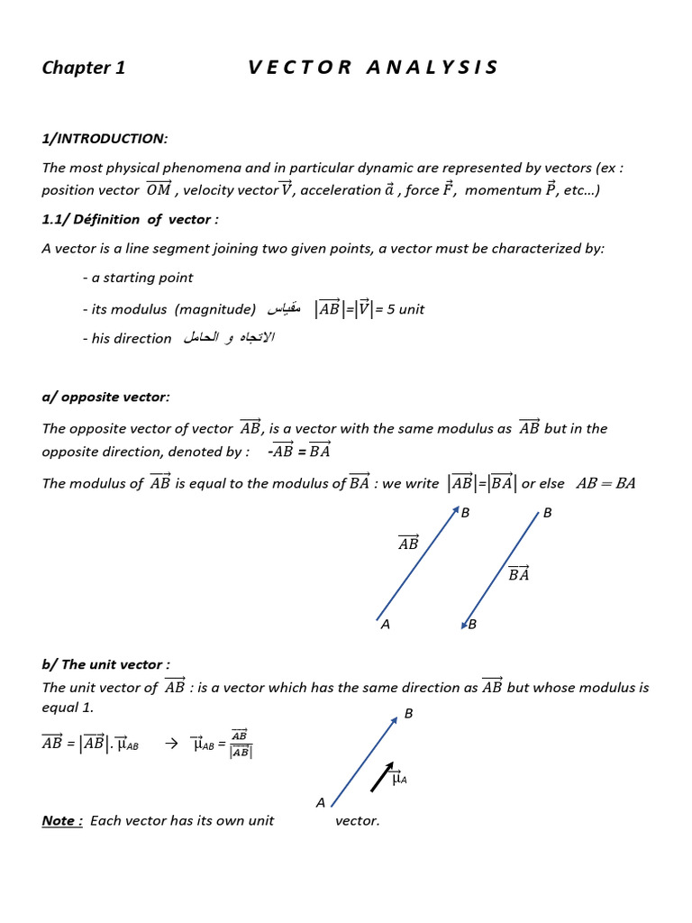 Chapter 1 Vector Analysis | PDF | Euclidean Vector | Gradient